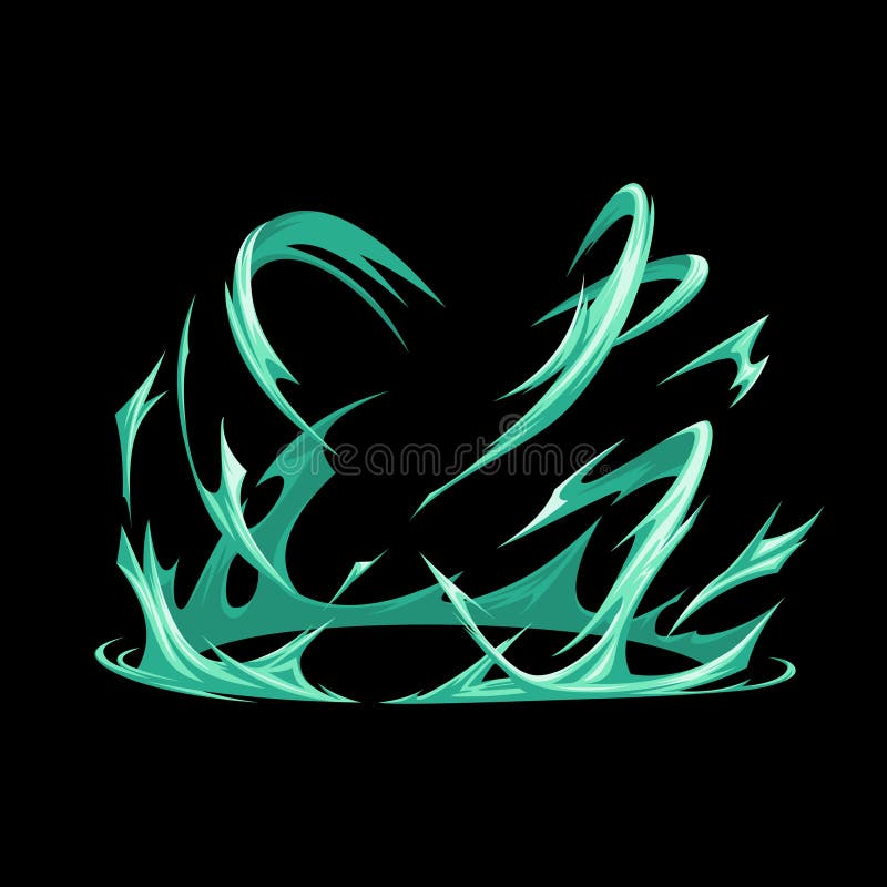 Green Aura Effect Cartoon Illustration Stock Vector - Illustration of ...