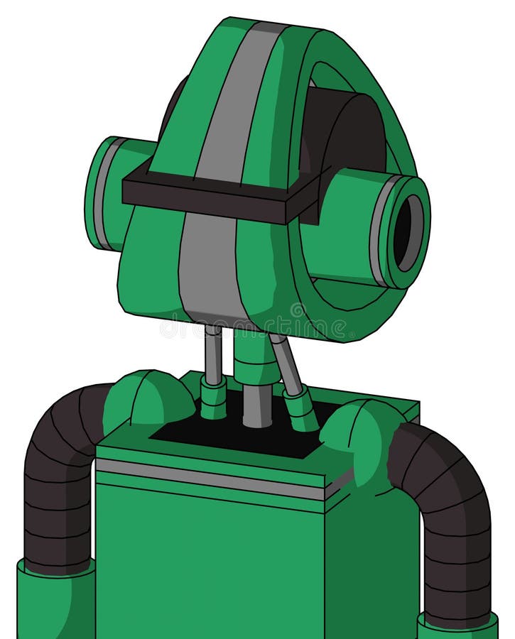 Green Automaton with Droid Head and Black Visor Cyclops Stock ...
