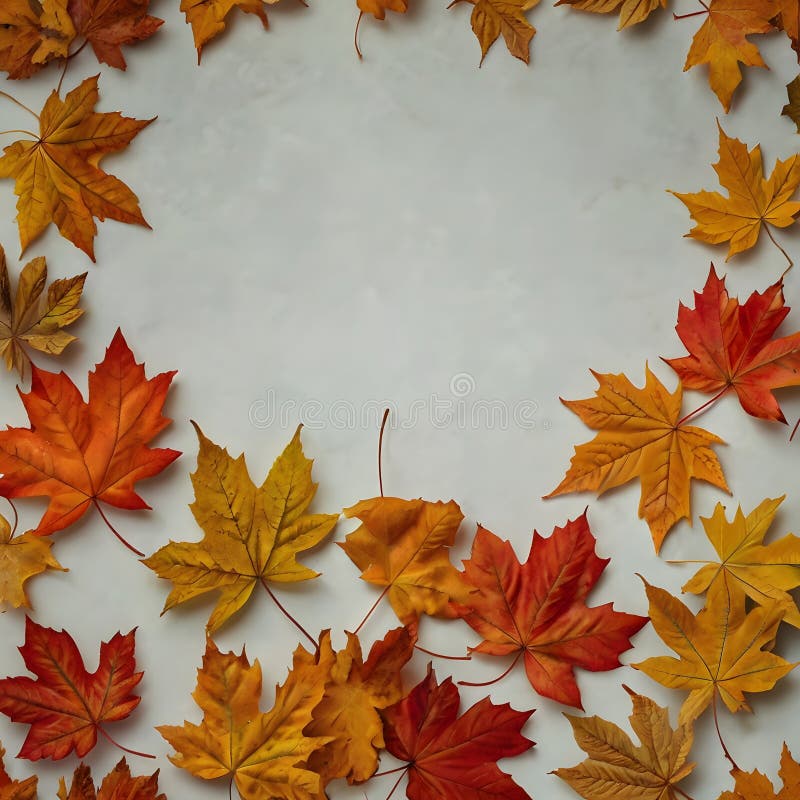 Green Autumn Fall Maple Leaves on a White Background Stock Illustration ...