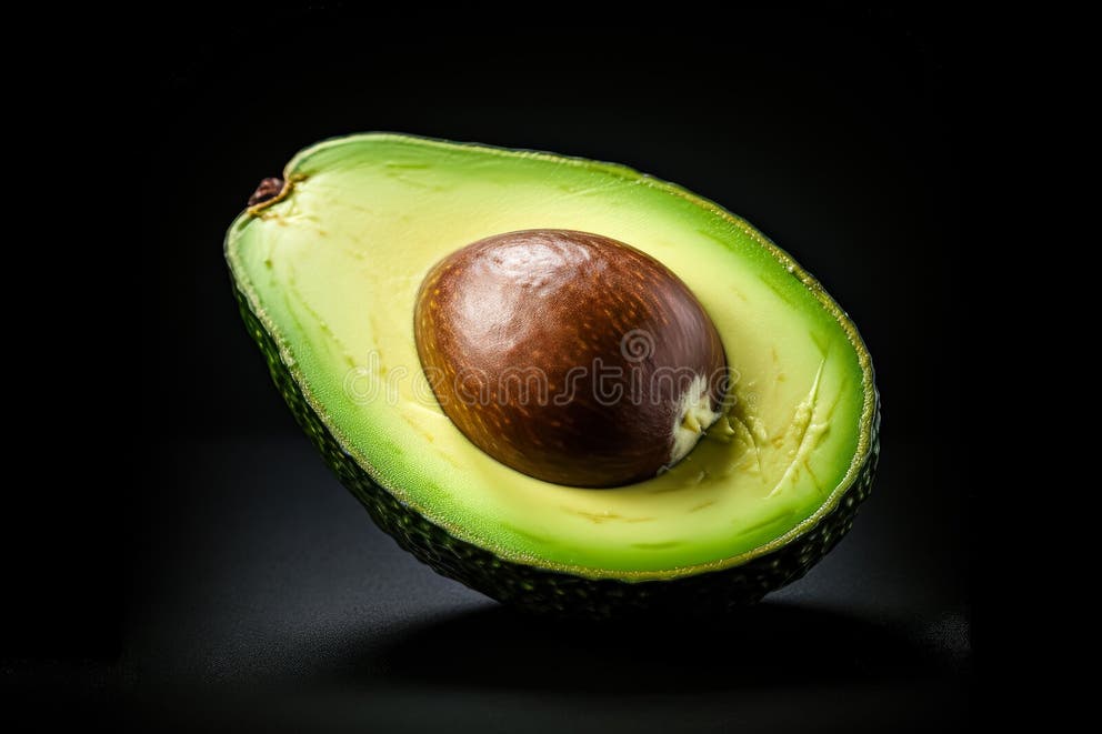Green Avocado with a Brown Seed in the Middle. Stock Photo - Image of ...