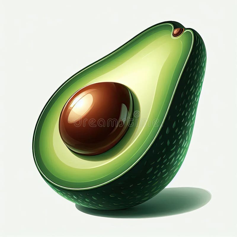 Green Avocado Digital Art stock illustration. Illustration of natural ...