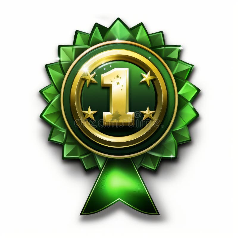 Green Award Ribbon Isolated Stock Illustration - Illustration of green ...