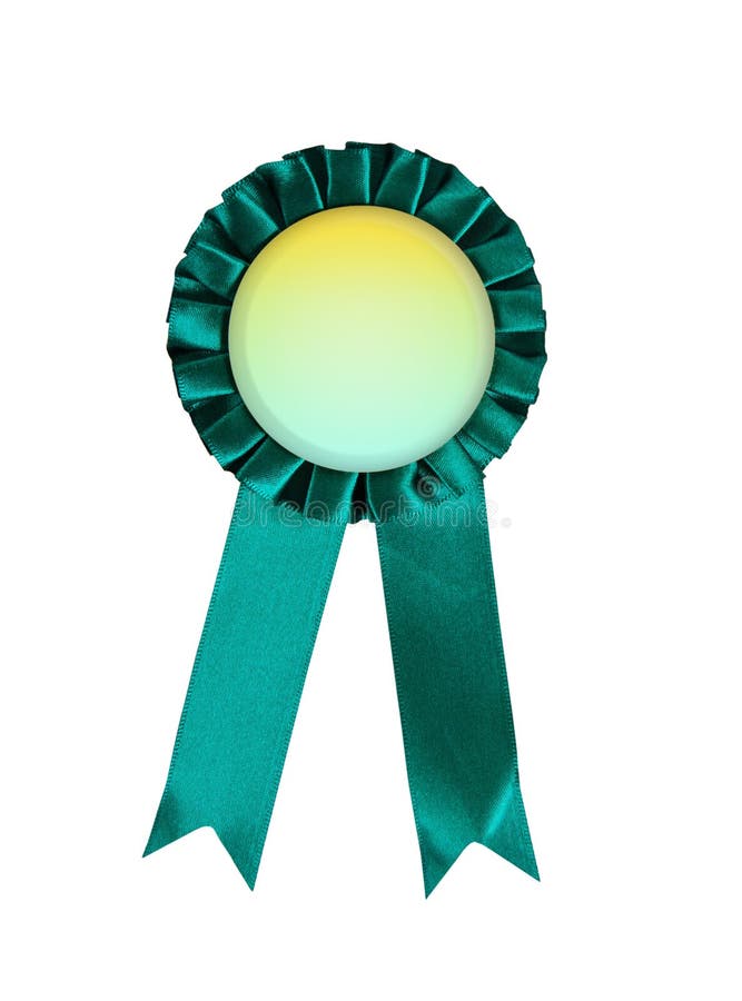 Green award ribbons badge stock photo. Image of achievement - 1851422