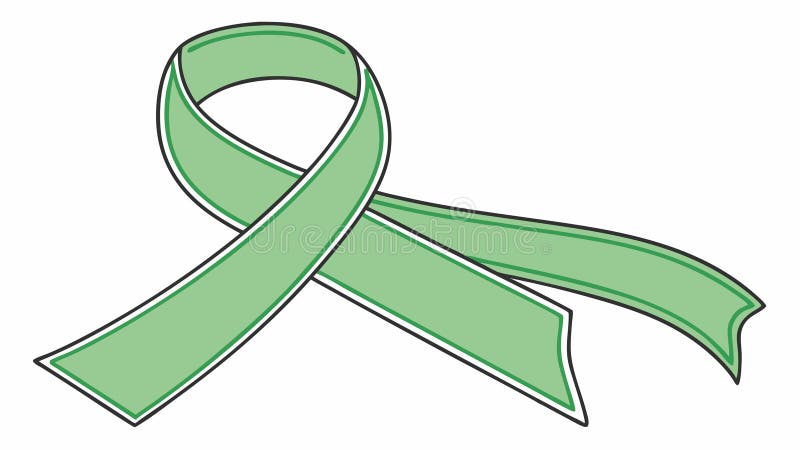 Green Awareness Ribbon for Important Causes, Symbol of Unity, Vector ...