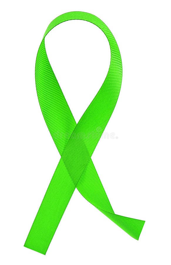 Green Awareness Ribbon Isolated on White Background Stock Photo - Image ...