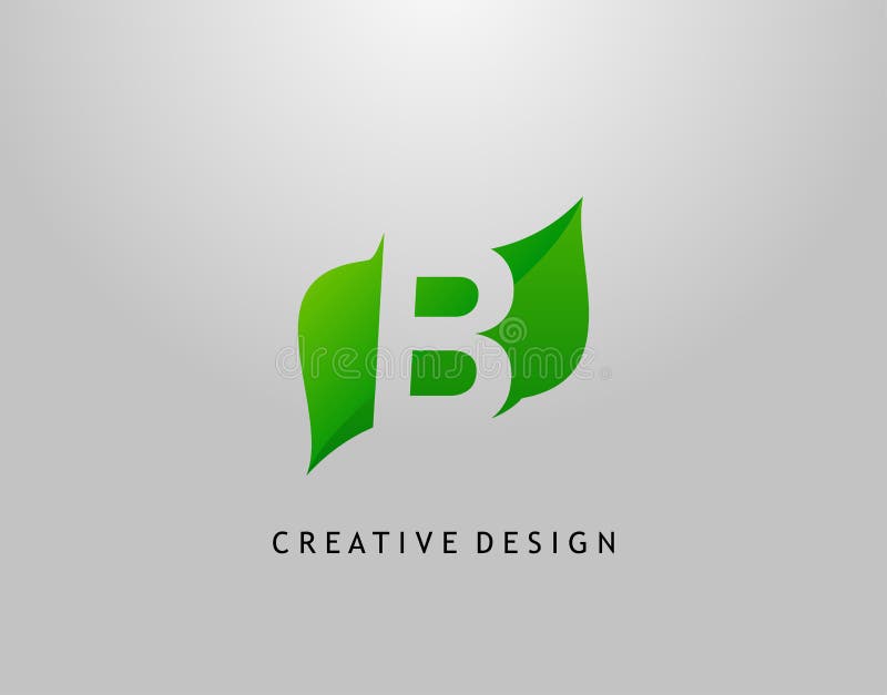 Green B Letter Logo. Modern Abstract of Initial B with Simple Leave ...