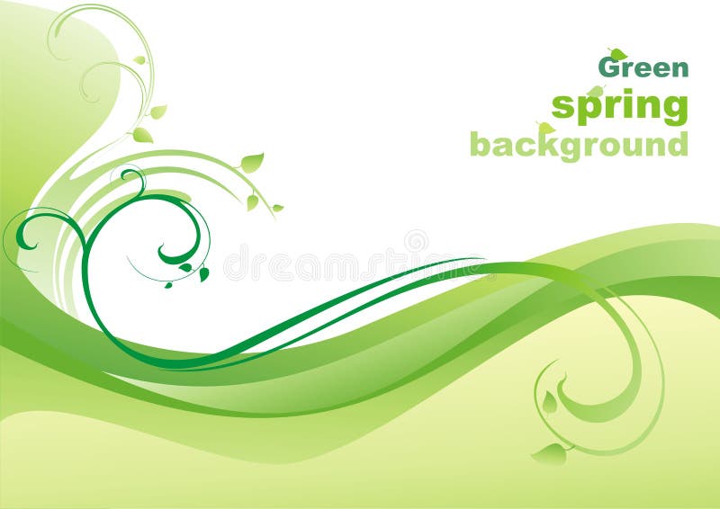 Green spring background. stock vector. Illustration of artwork - 9219513
