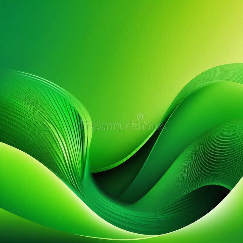 Green Background with Abstract Wave Green and Color Stock Illustration ...