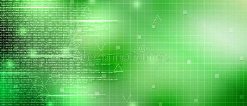 Green Background and Abstract Digital Tech Stock Illustration ...