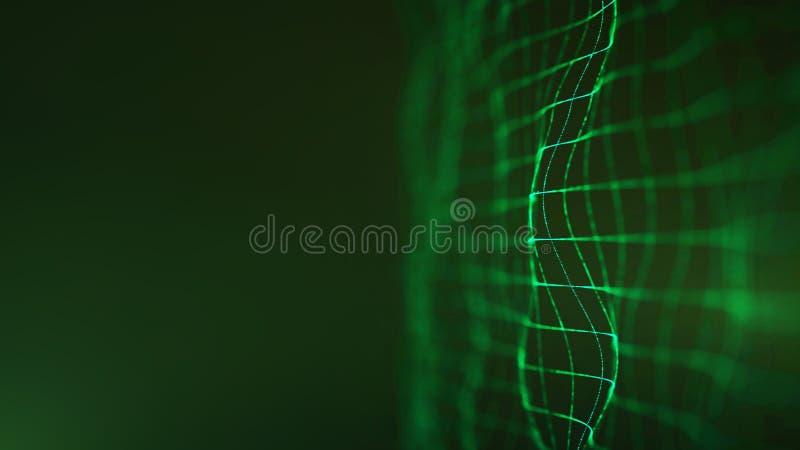 Green Background with Abstract Energy Future Light Creating a ...