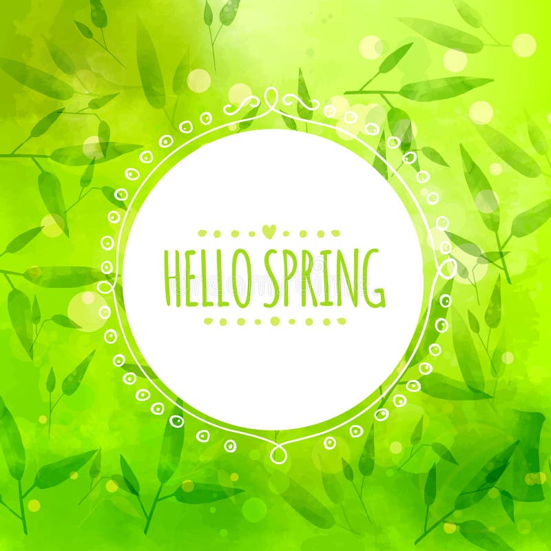 Green Background with Bamboo Leaves and Stems Stock Vector ...