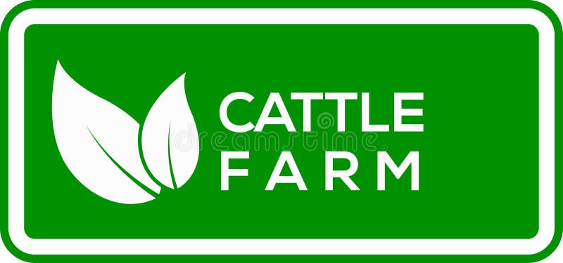 Green Background Cattle Farm Leaf Vector Logo or Icon, Stock Vector ...