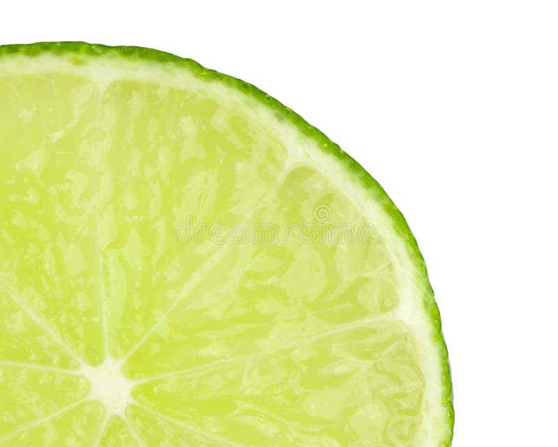 Background of Juicy Lime Slice, Top View Isolated on White. Macro ...
