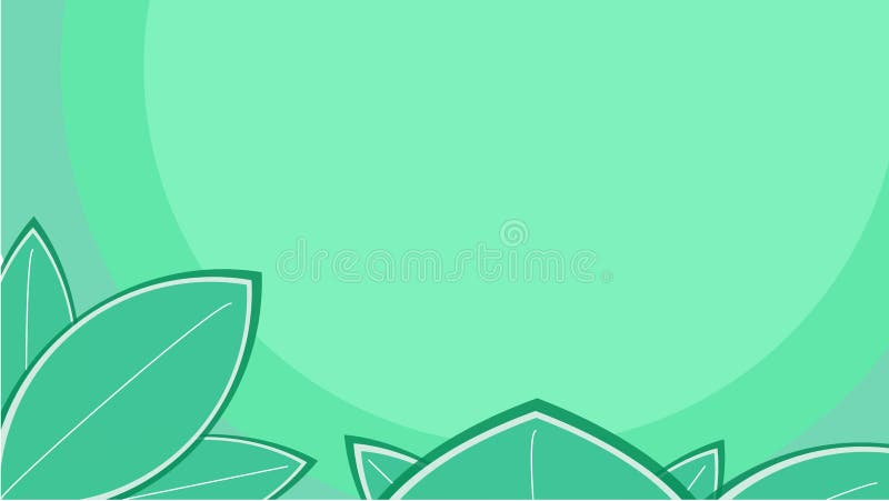 Green Background Design with Leaves Vector at Bottom Page Stock Vector ...
