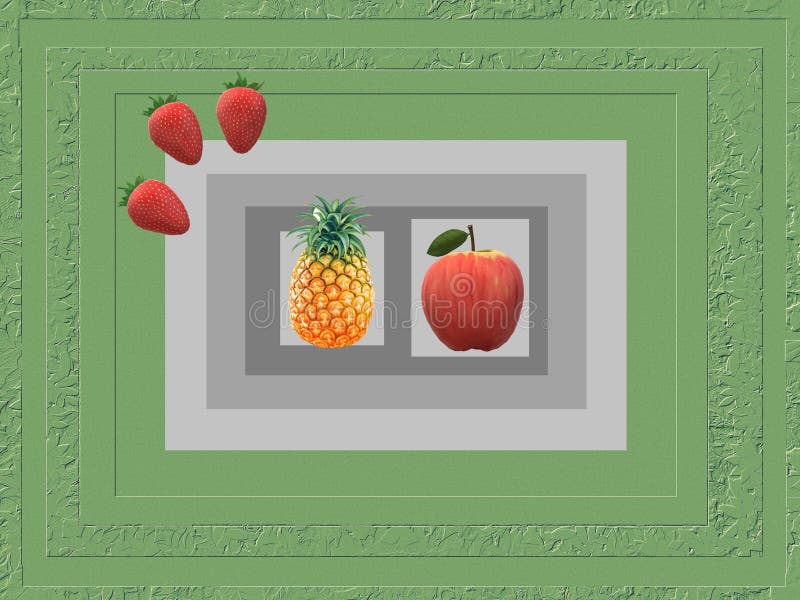 3d Rendering of Fruit Frames Stock Illustration - Illustration of brand ...