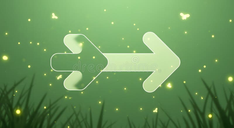 Green Background with a Glowing Double Arrow Signifying Movement and ...