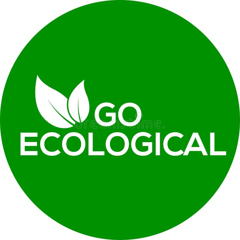 Green Background Go Ecological Vector Logo or Icon, Stock Vector ...