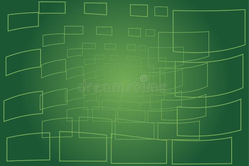 Green Background with a Gradient with Outlines of Geometric Shapes ...