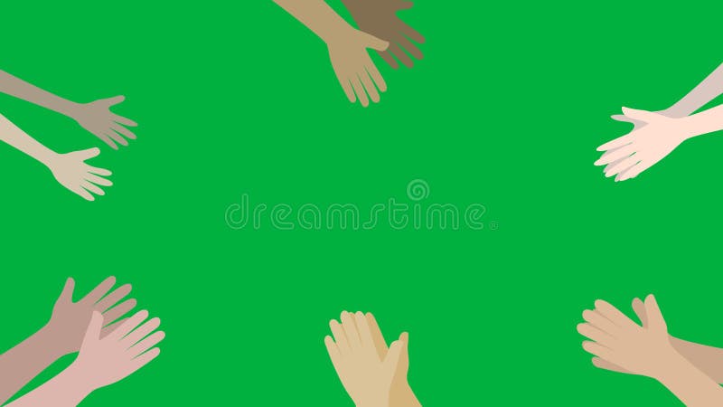 Green Background with Human Hands Clapping Ovation Illustration. Stock ...
