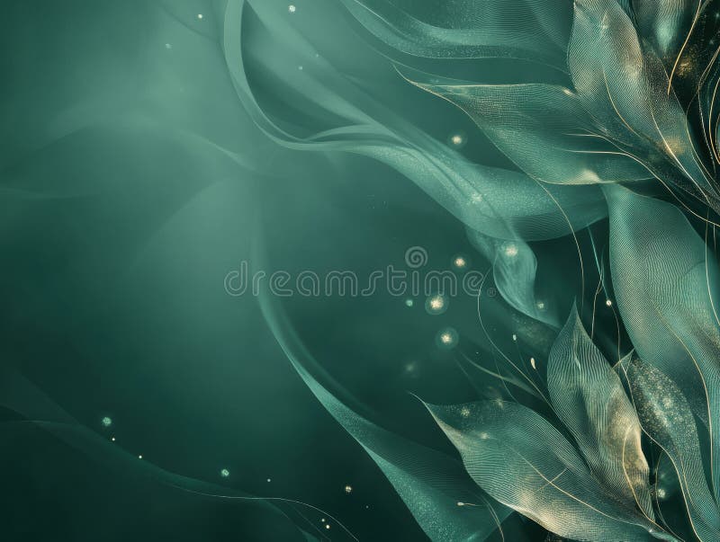 Green Background with a Leafy Pattern and a Lot of Sparkles Stock ...