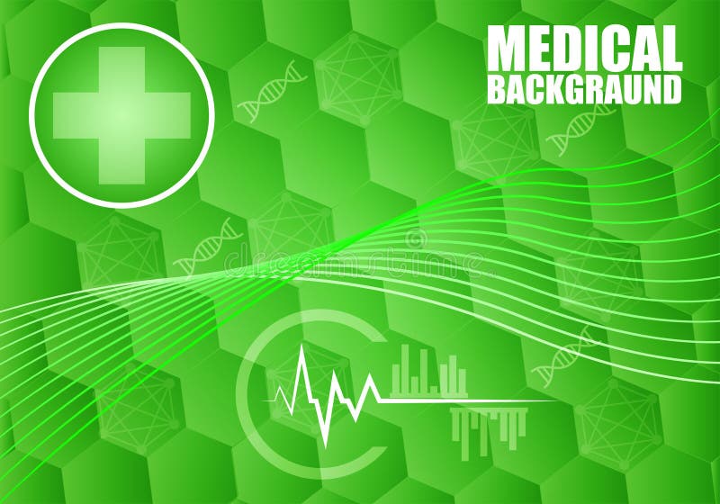 Green Background for Medical Theme with Bright Waves Stock Vector ...