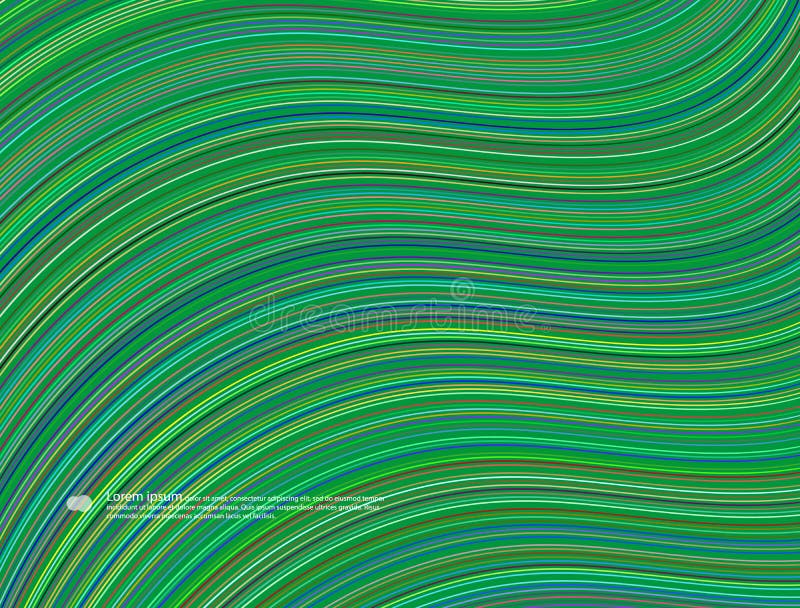 Green Background with Multi-colored Thin Lines. Stock Vector ...