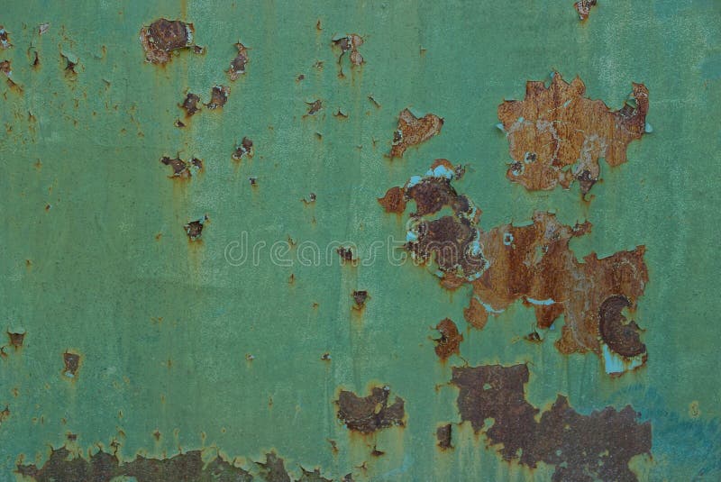 Green Metal Texture from an Old, Worn Wall in Rust Stock Photo - Image ...
