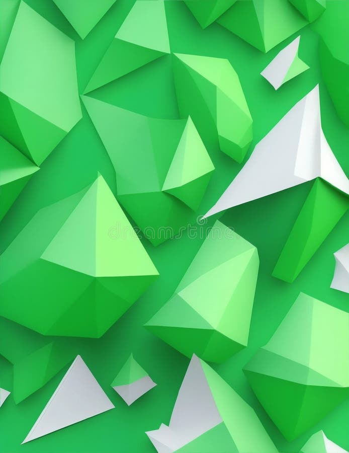 Green Background Paper, Low Poly Style Illustration Stock Illustration ...