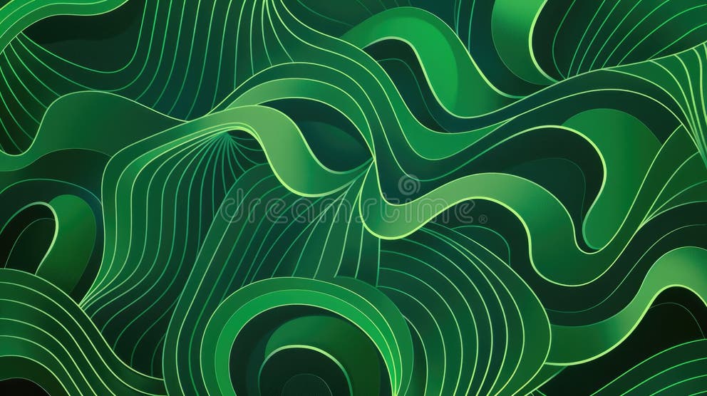 A Green Background with a Pattern of Interlocking Waves. AIG51A Stock ...