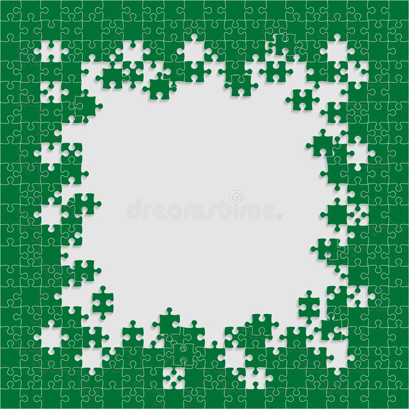 The Background Puzzle. Banner Frame Jigsaw Puzzle. Stock Vector ...