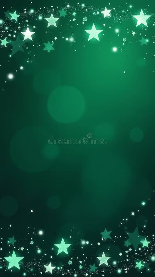 A Green Background with a Row of Stars and a Bright Star in the Middle ...