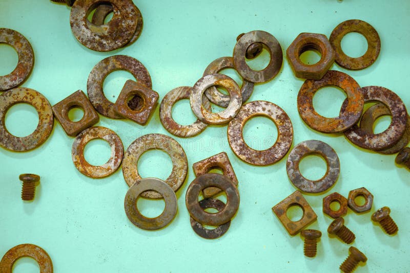 Green Background Rusty Washers Stock Photos - Free & Royalty-Free Stock ...