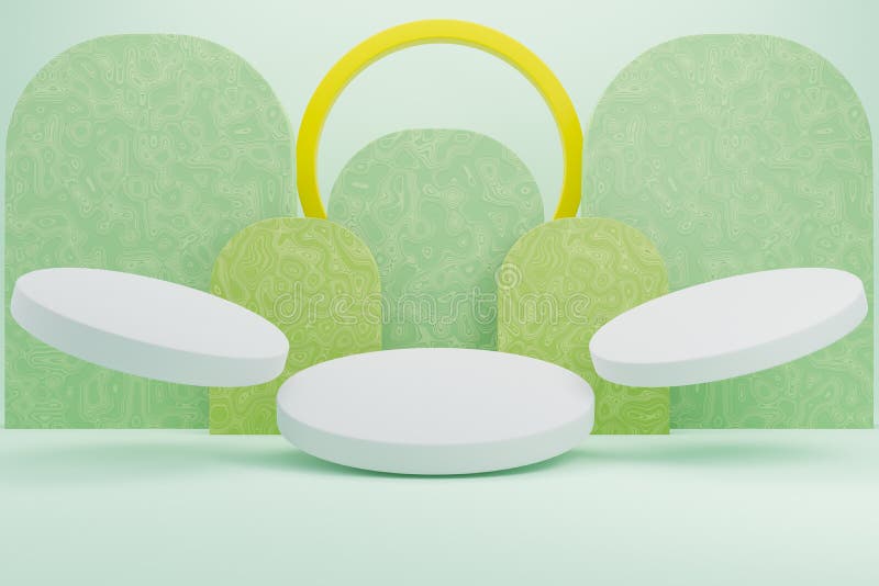 Green Background and Stage for Placing Products for Advertisement or ...