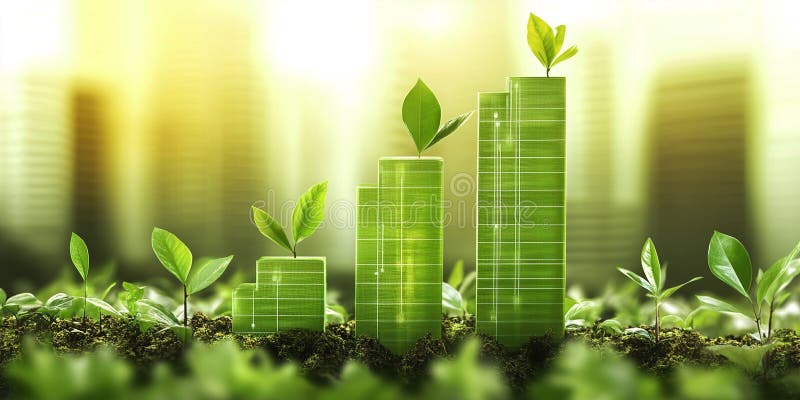 Green Background Theme with Sustainable Business Concept Stock ...