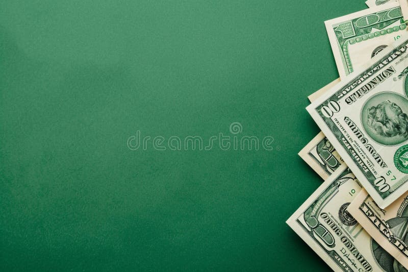 Green Background with US Dollar Bills Stock Illustration - Illustration ...