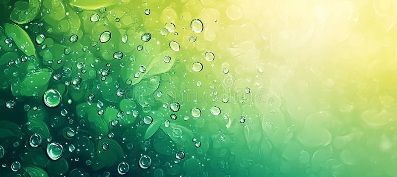 Green Background with Water Droplets - Nature and Freshness Concept ...