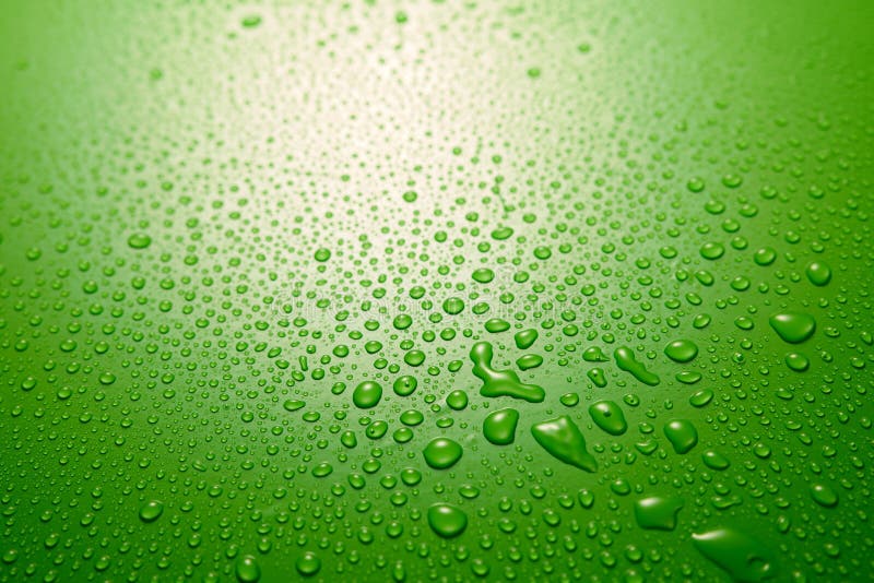 Green Background with Water Drops Stock Image - Image of colorful ...