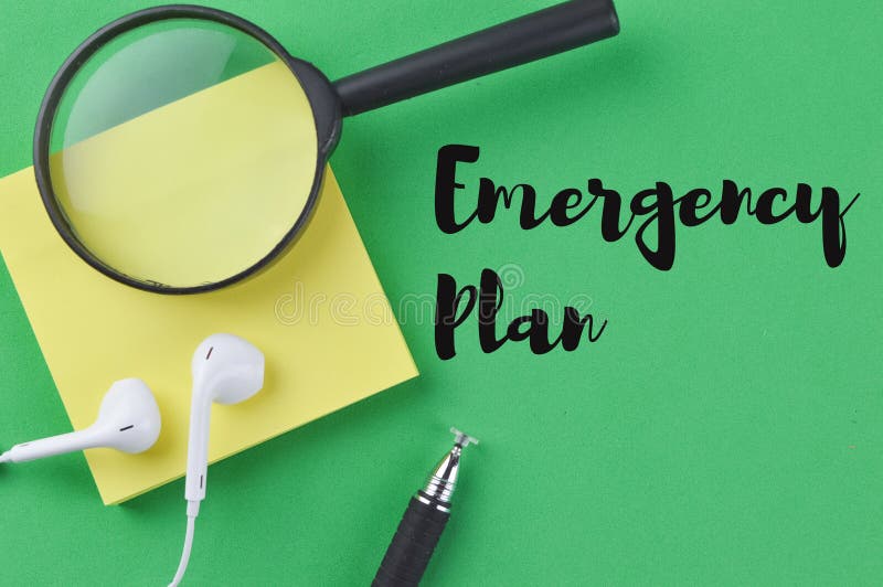 Green Background Written with Text EMERGENCY PLAN Stock Photo - Image ...