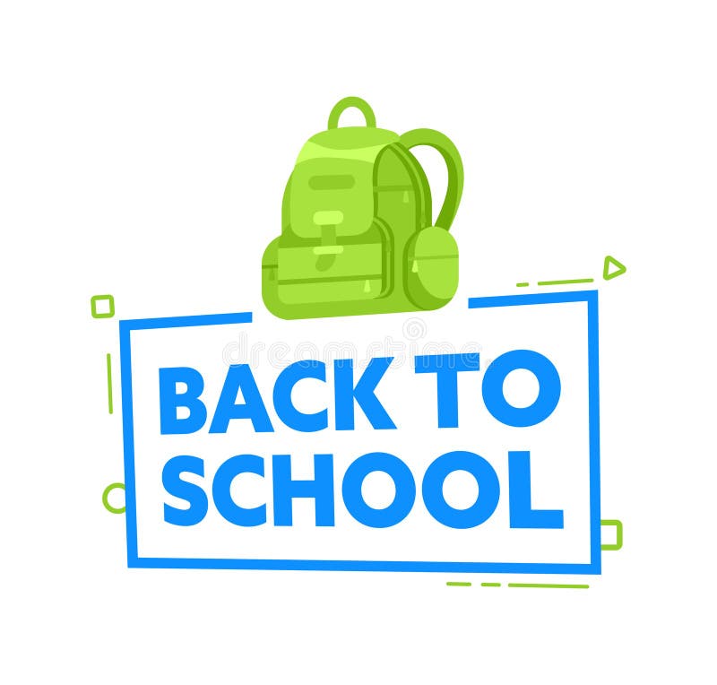 Green Backpack Floating Over Back To School Sign Celebrating Education ...