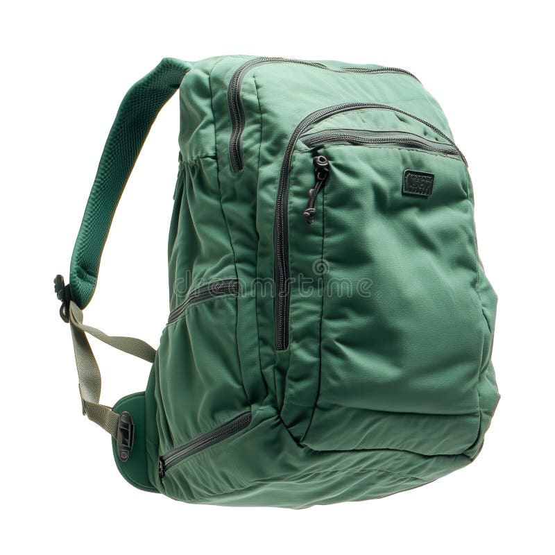 A Set of Red Backpack with Multiple Compartments, Zippers, and ...