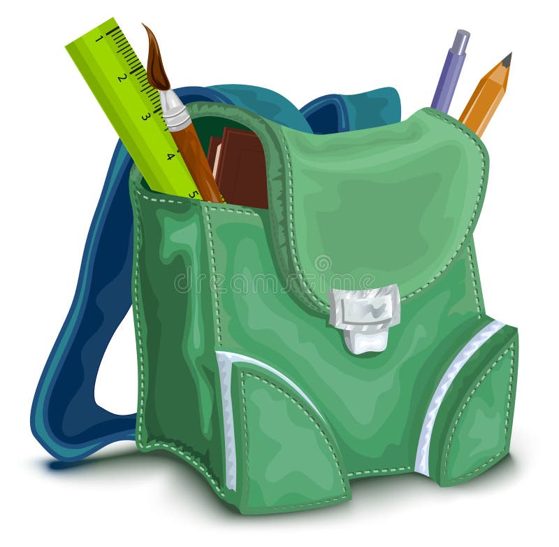 School Bag Clip Art Backpack Illlustration Vector Stock Vector ...