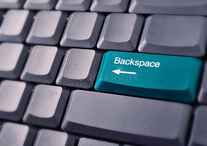 Green Backspace Button on Keyboard Stock Image - Image of computer ...