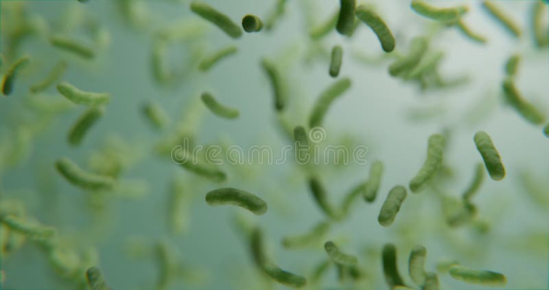 Green Bacteria Under Microscope Abstract Background 3d-rendering Stock ...