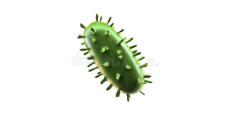 Green Bacterium Illustration. Microbiology and Pathogen Study Concept ...