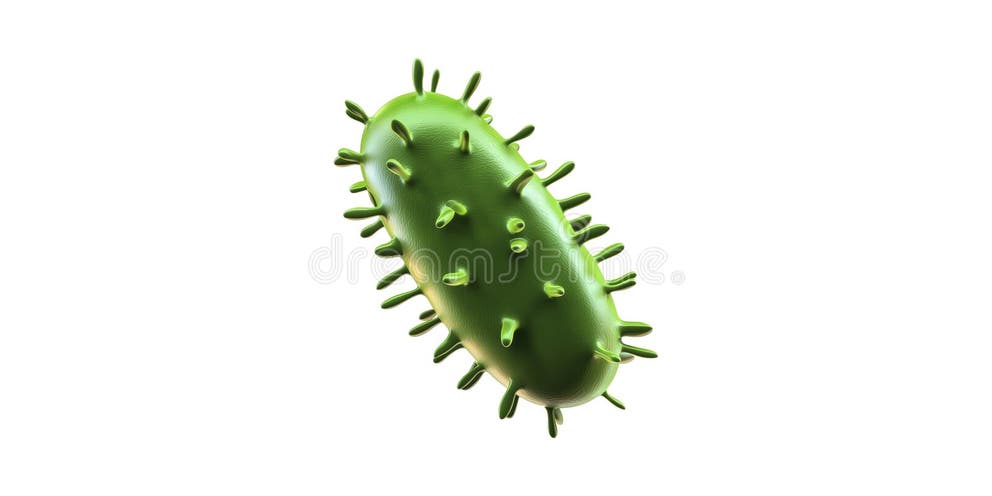 Green Bacterium Illustration. Microbiology and Pathogen Study Concept ...