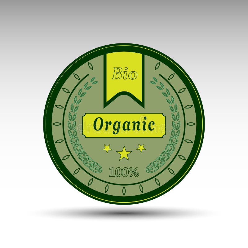 Green badge. Bio organic stock vector. Illustration of product - 86048983