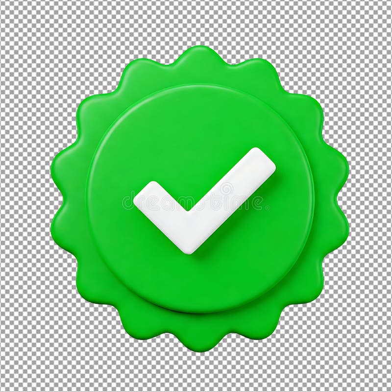 A Green Badge with White Check Mark Icon Stock Illustration ...