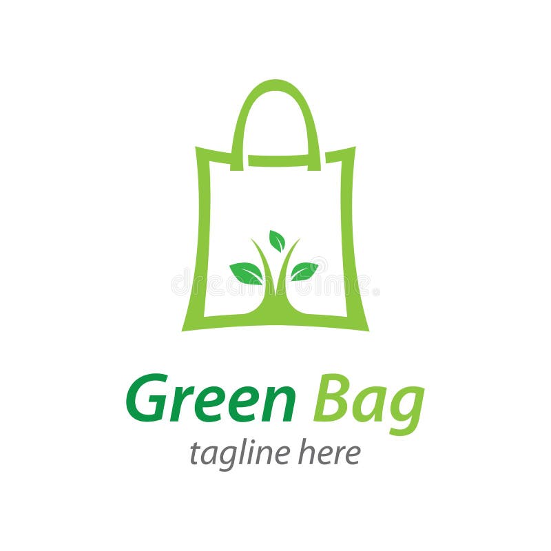 Green bag logo template stock vector. Illustration of brand - 175470243