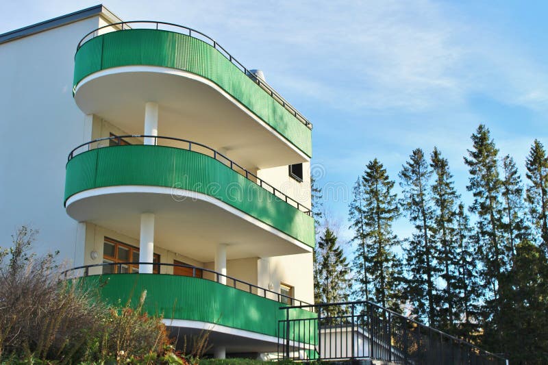 Green balconies stock image. Image of ocean, liners, bent - 88773255
