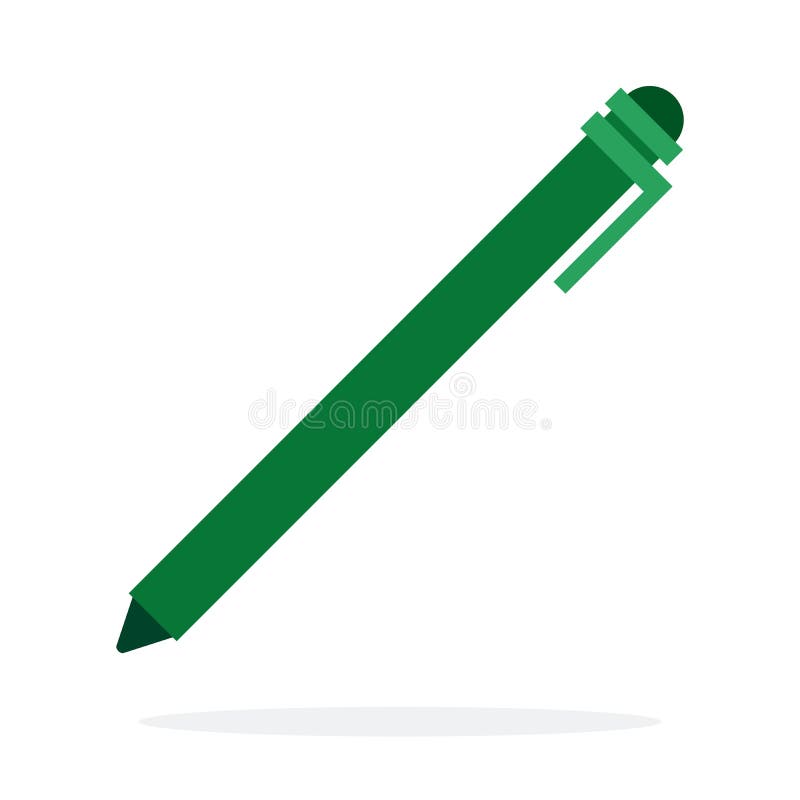 Green Ball Pen Vector Flat Isolated Stock Vector - Illustration of ball ...